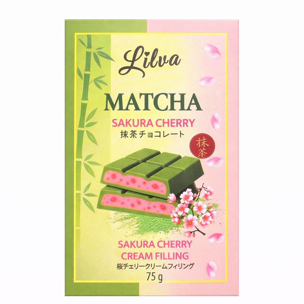 LILVA Match Bar Sakura Cherry Filling 75g